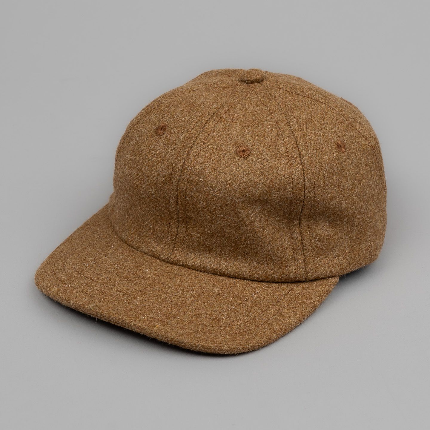 Dehen Wool Baseball Hat Dark Tan